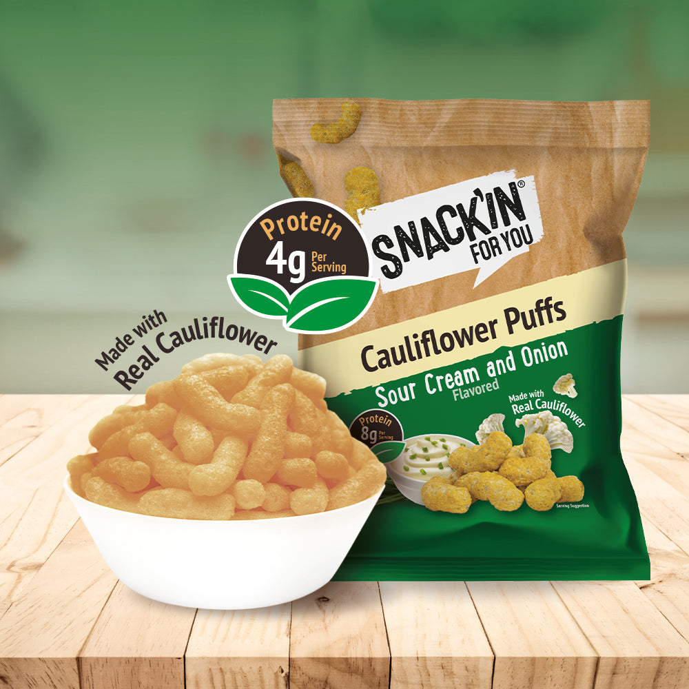 Cauliflower Puffs Sour Cream and Onion – Snack’in For You USA